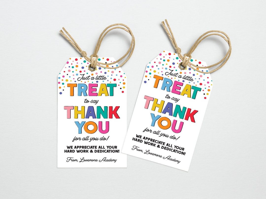 Printable Thank You Gift Tag | Editable Gift Tag for Employee ...