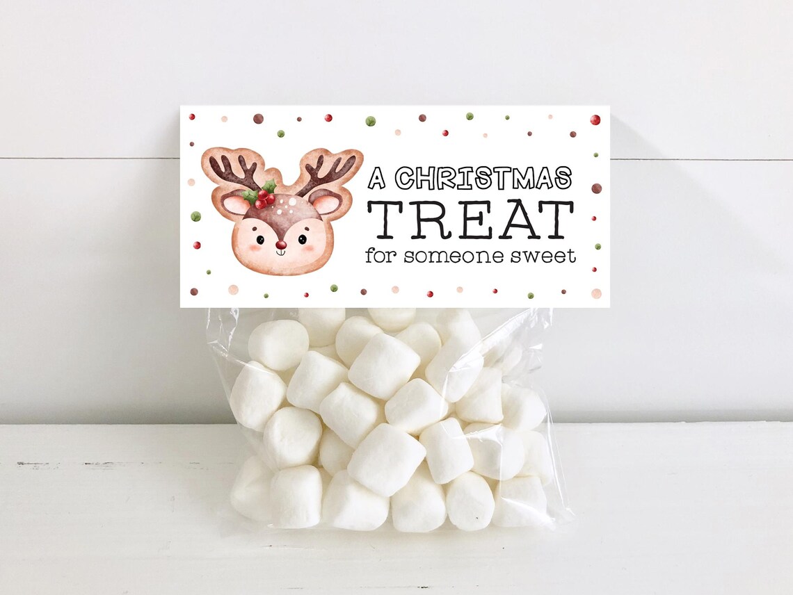 Printable Christmas Reindeer Treat Bag Topper: Holiday Class Gift ...