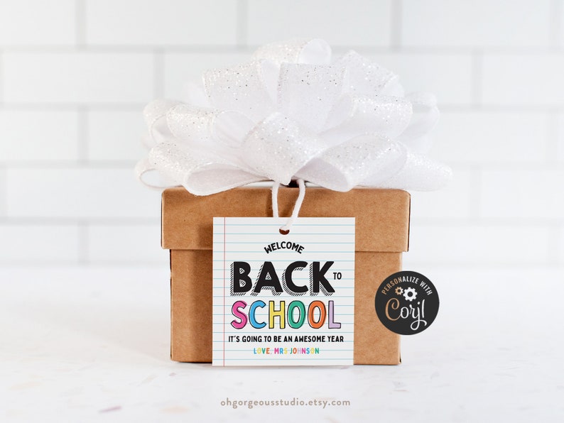 Back to School Printable Gift Tag Welcome Back Tag for Students ...