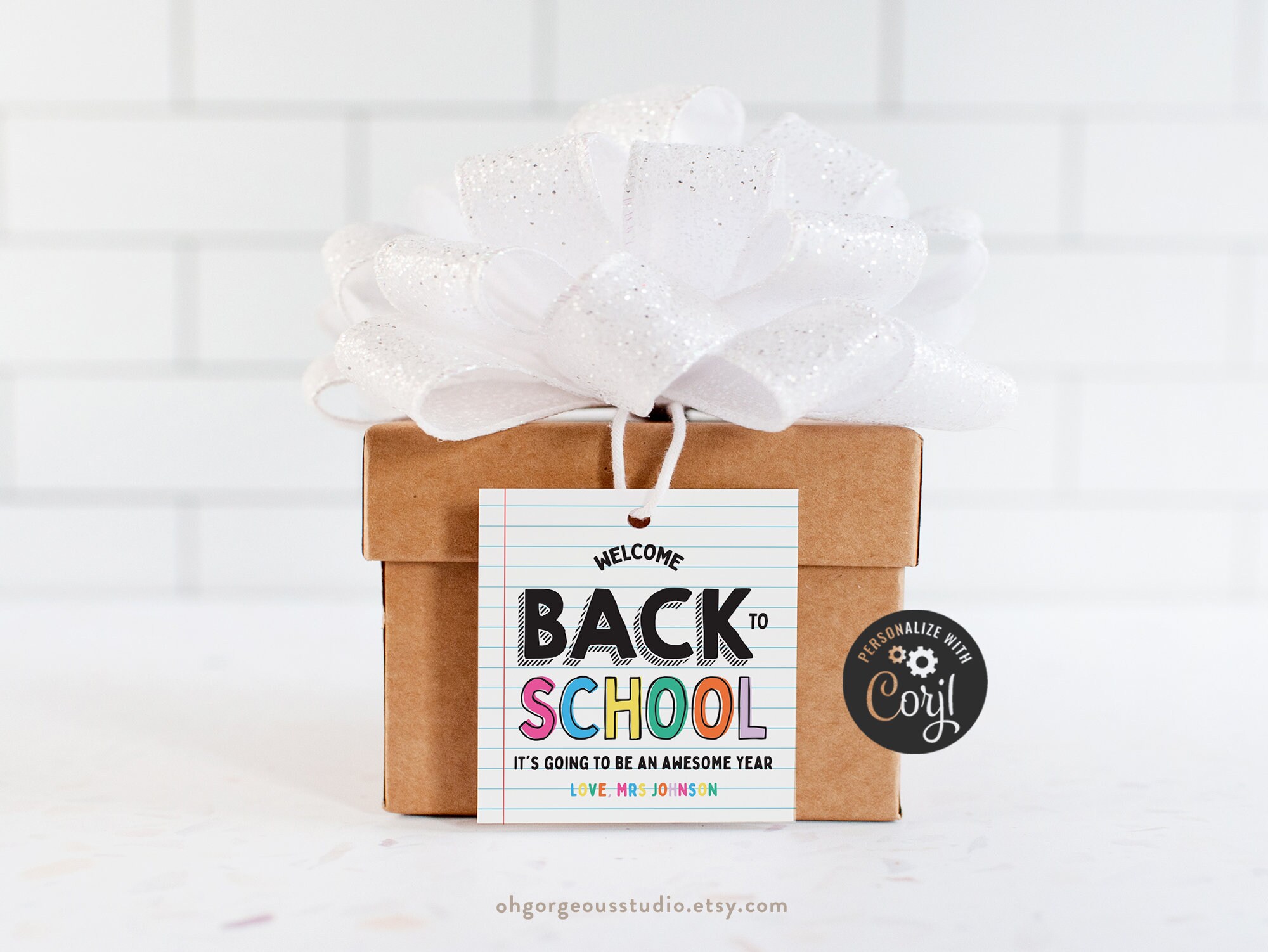 Back to School Printable Gift Tag Welcome Back Tag for Students ...