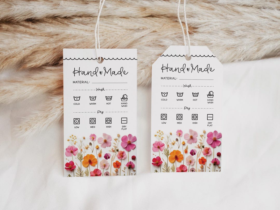Printable Handmade Care Tags: Crochet & Knit Washing Instructions (PDF ...