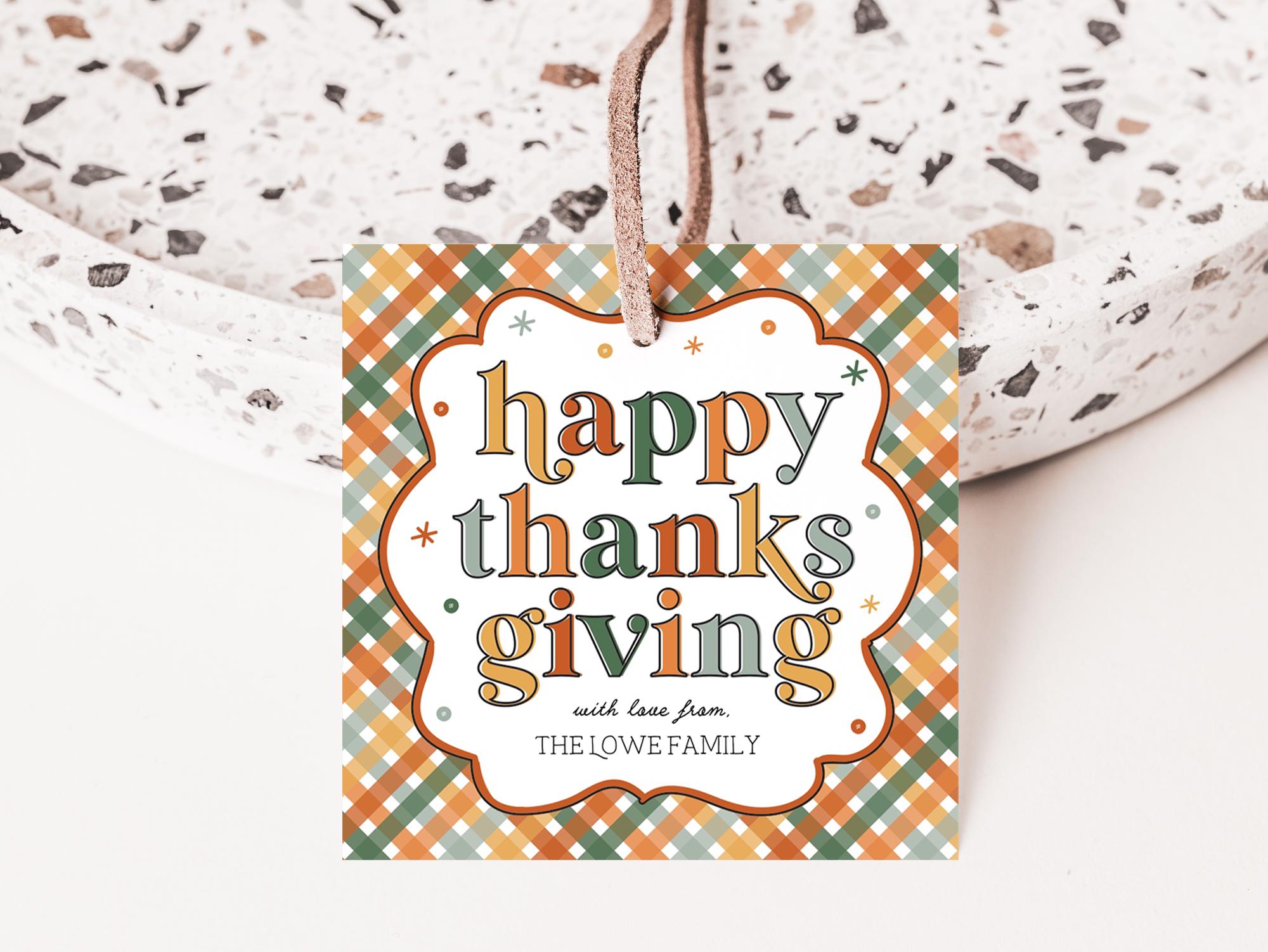 Printable Thanksgiving Gift Tag Template: Editable Label (corjl) - Etsy