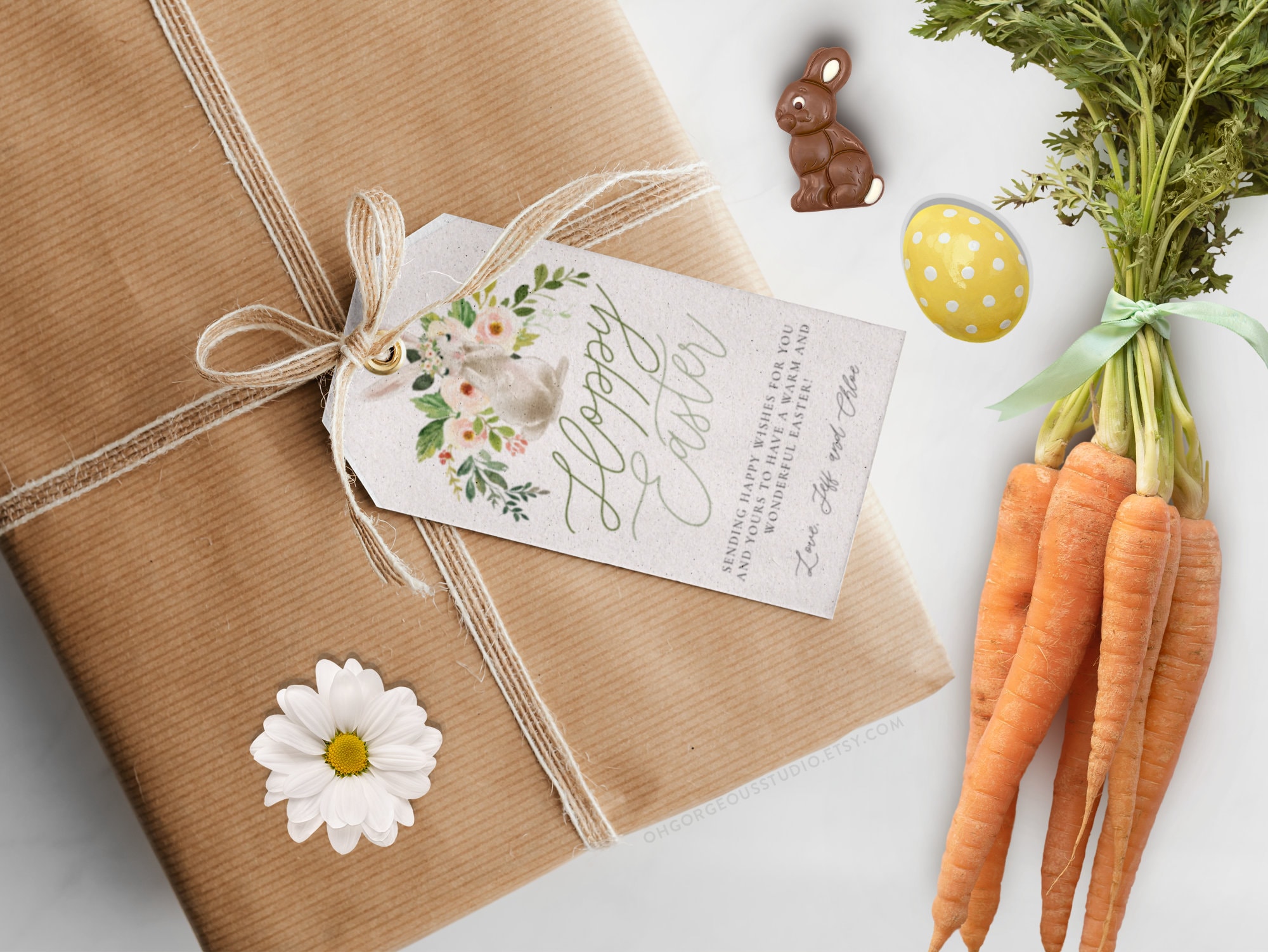 Easter Basket Gift Tag Printable Template Happy Easter Gift Tags ...