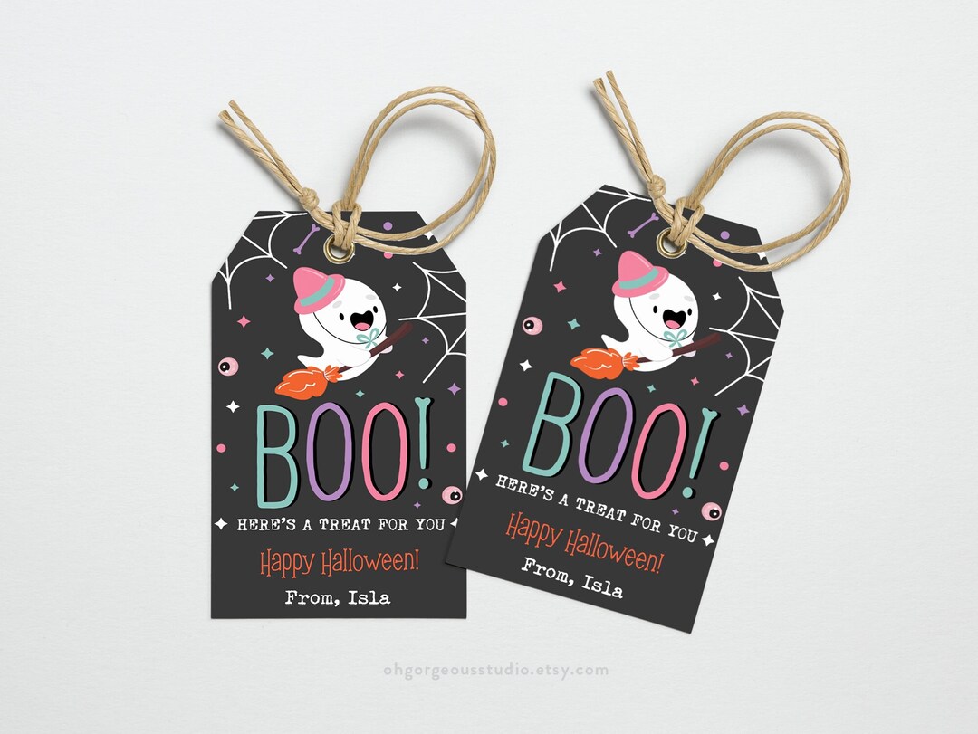 Cute Ghost Halloween Gift Tag | Printable Boo Here's A Treat for You ...