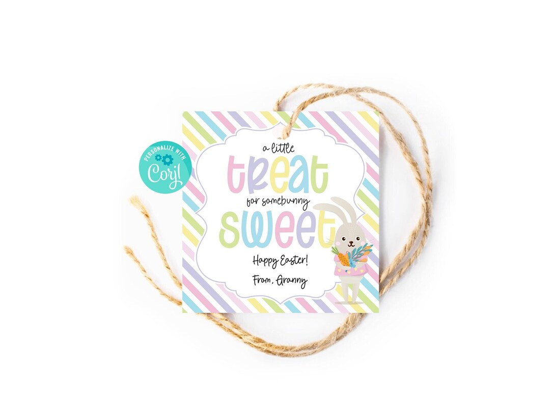Printable Easter Bunny Gift Tag | A Little Treat for Somebunny Sweet ...