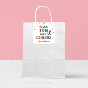Printable Oh What Fun It is to Cheer, Cheer Themed Tags or Sticker ...