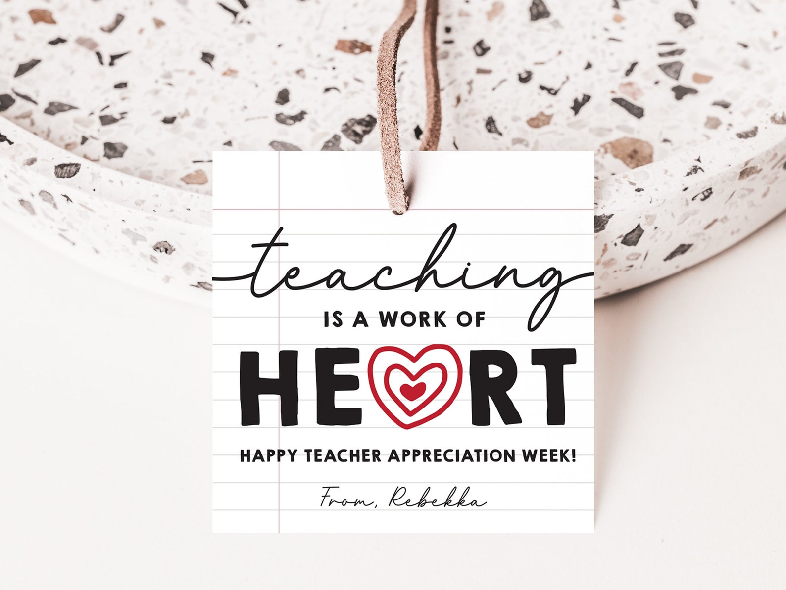 Teacher Appreciation Gift Tag Teaching is A Work of Heart Teacher ...