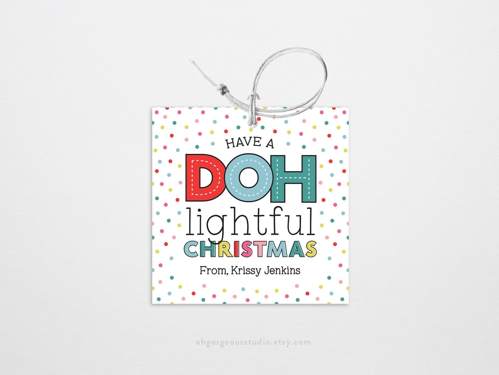 DOH Lightful Christmas Playdough Gift Tag | Printable Teacher Gift ...