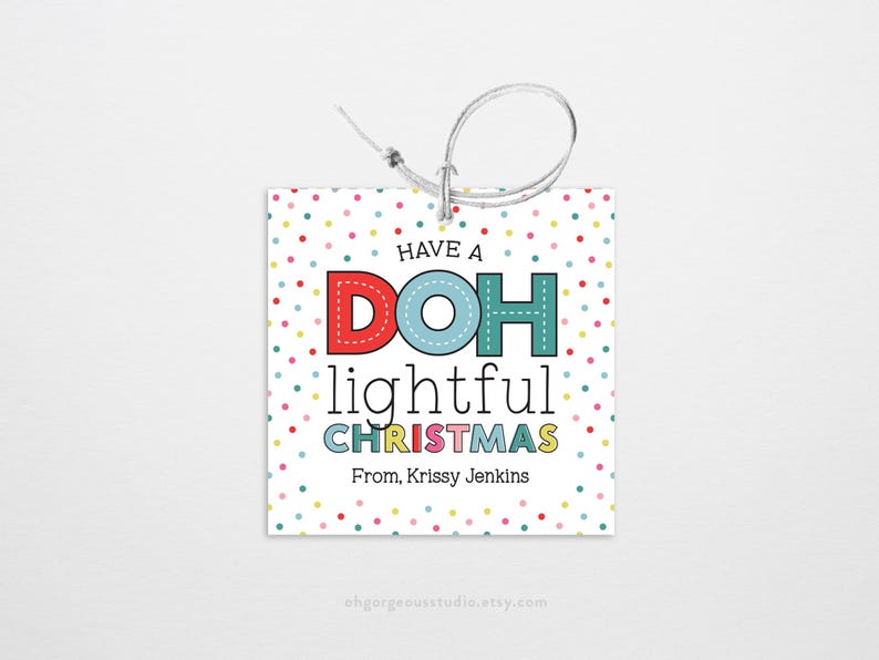 DOH Lightful Christmas Playdough Gift Tag | Printable Teacher Gift ...