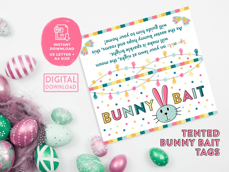 Easter Bunny Bait Treat Bag Toppers Bunny-themed Printable for Kids ...