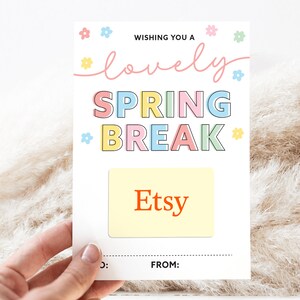 Teacher Appreciation Printable Card | Spring Break Gift Card Holder ...