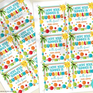 End of School Bubble Tag | Bubble Tag for Summer, Classmate Gift Tag ...
