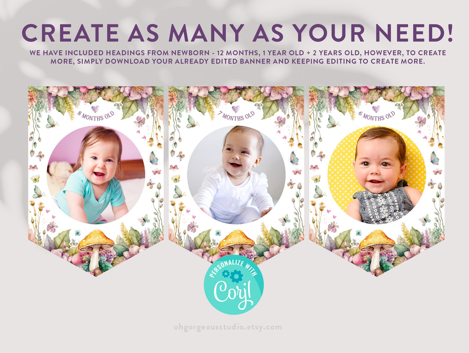 Fairy Themed Milestone Birthday Banner Printable First - Etsy