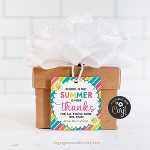 Teacher Appreciation Gift Tag | Summer Break Thanks for All You Do ...