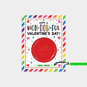 Valentine Play Dough Holder Printable, Have A Won-doh-ful Valentines ...