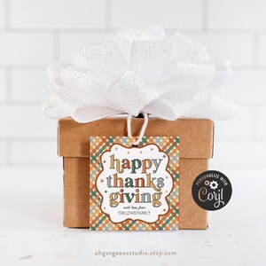 Printable Thanksgiving Gift Tag Template: Editable Label (corjl) - Etsy