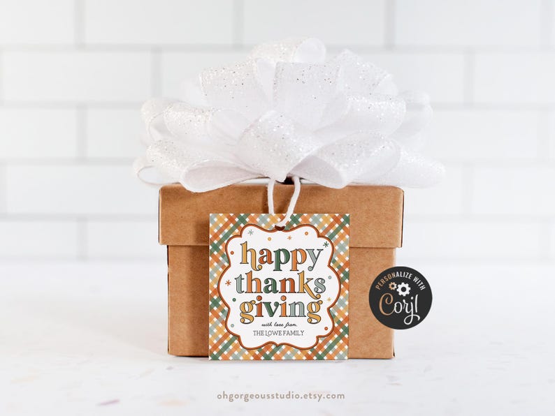 Printable Thanksgiving Gift Tag Template: Editable Label (corjl) - Etsy
