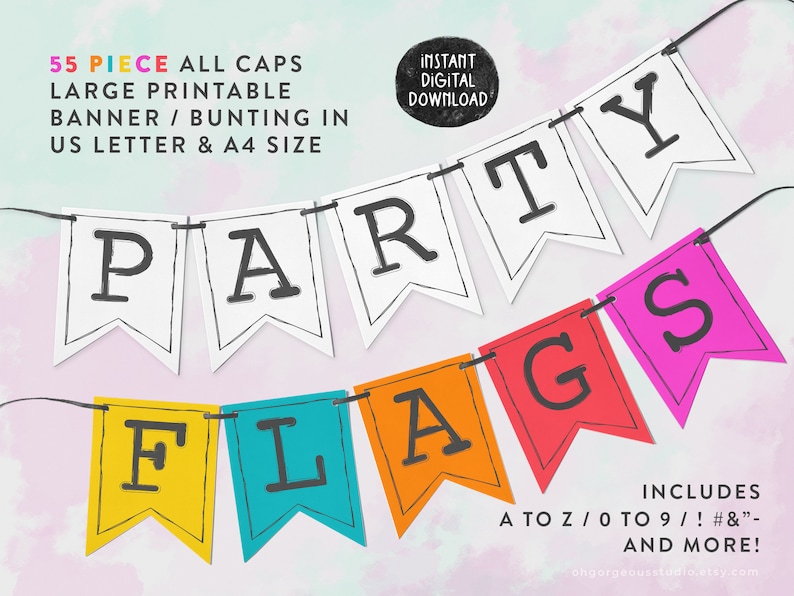 Editable Letter Banner Template: DIY Custom Party Banner (digital ...