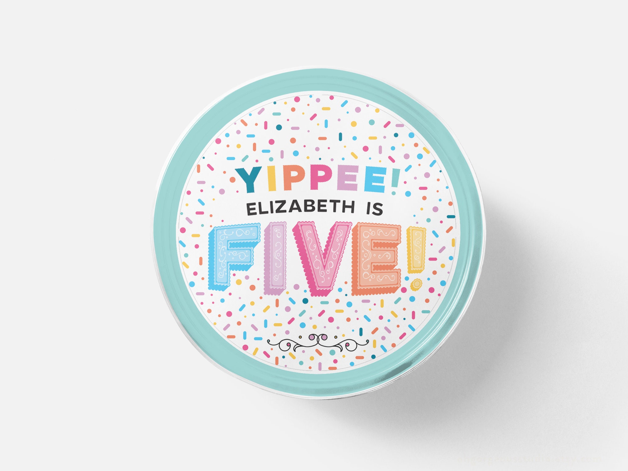 Yippee I'm Five Custom Sticker Template, Editable Tag for Treat Packs ...