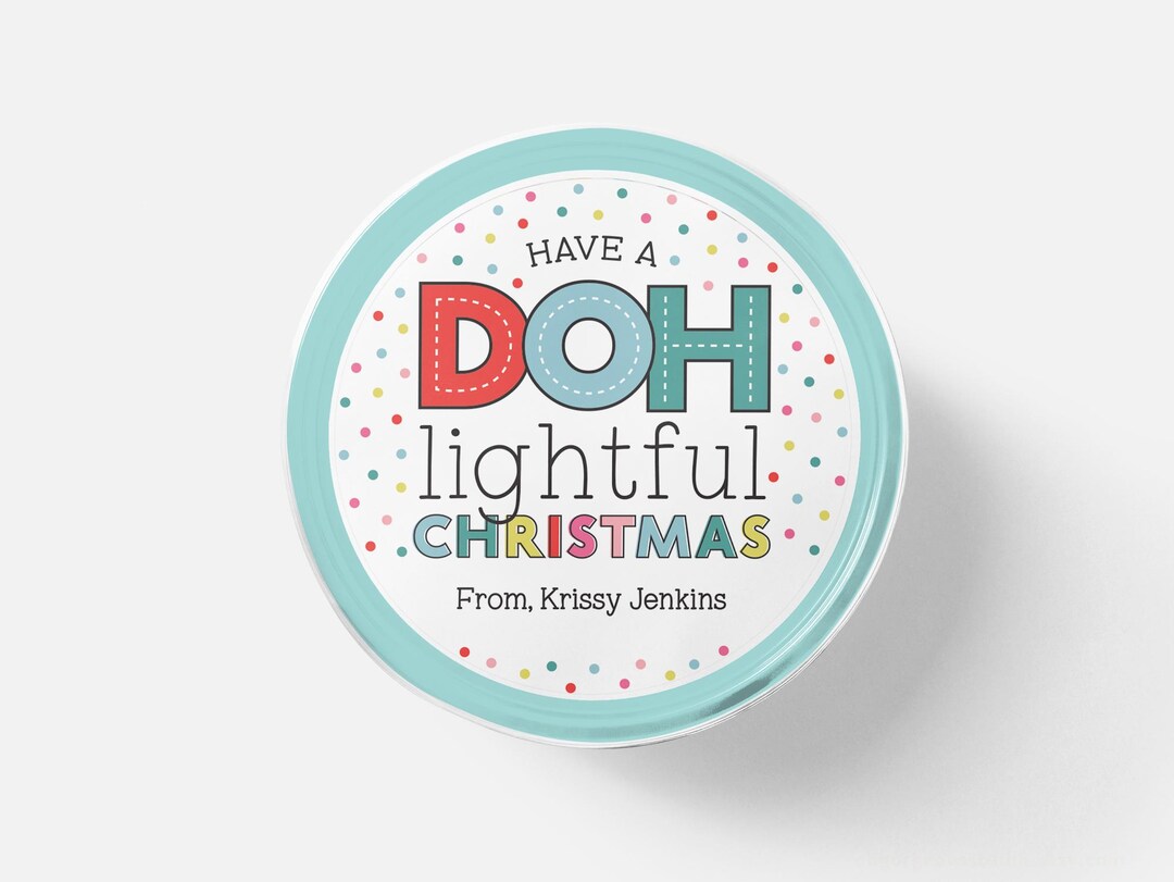 Printable DOH Lightful Christmas Playdough Sticker | Christmas Holiday ...