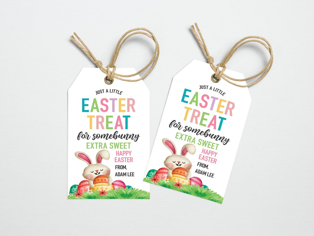 Personalized Easter Treat Tag Printable: Bunny Design (digital Download ...