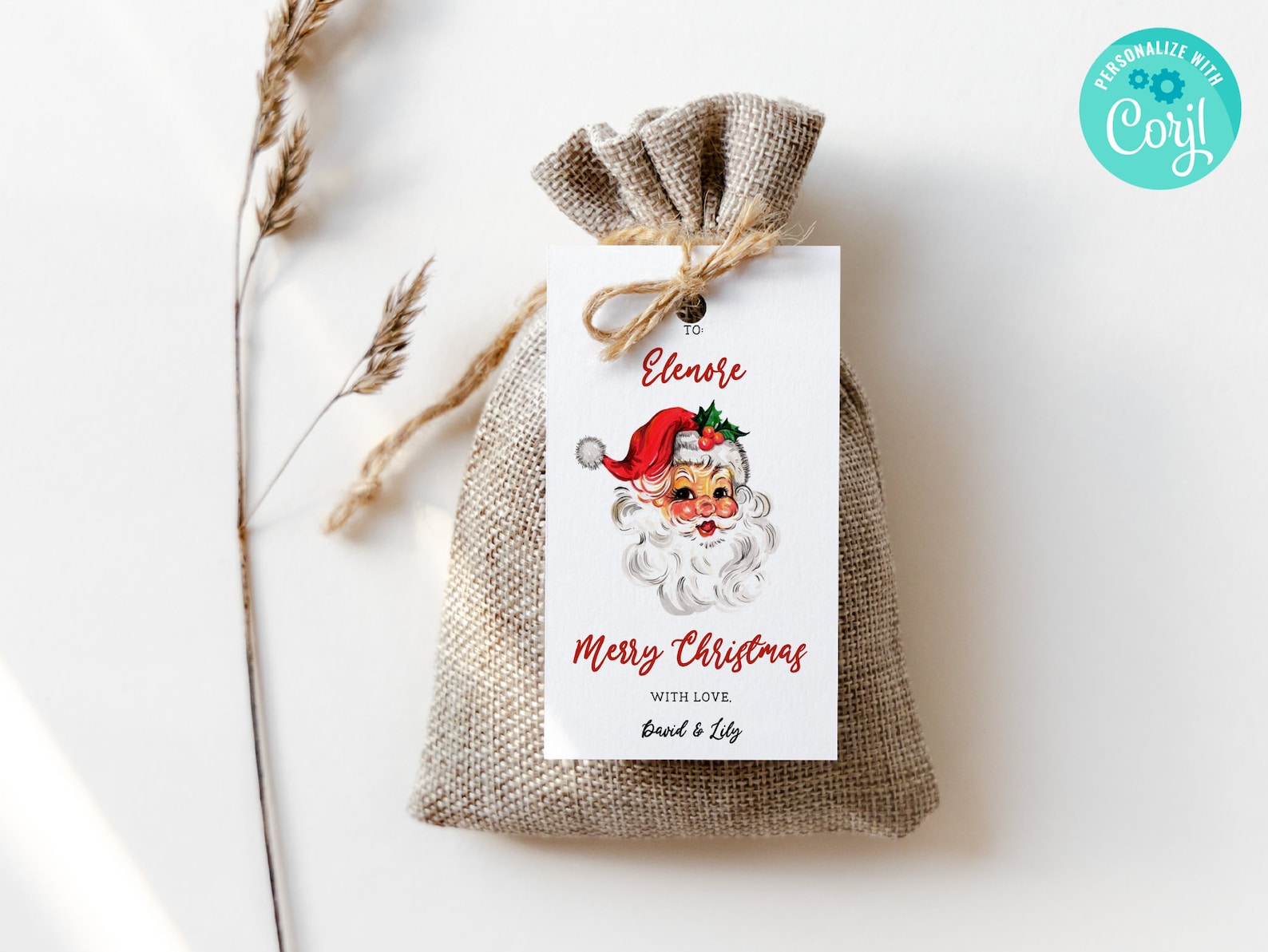 Editable Santa Christmas Gift Tag Template | Printable Holiday Label ...