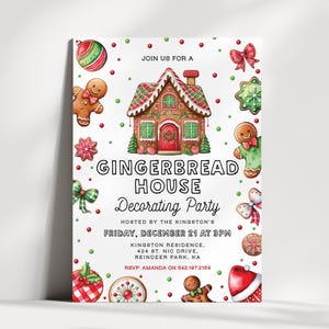 Editable Gingerbread House Decorating Party Invitation (digital ...