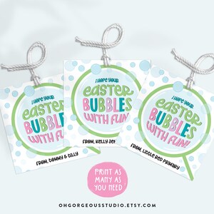 Bubbles of Fun Kids Printable Easter Tag | I Hope Your Easter Bubbles ...