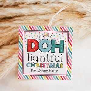 Printable DOH Lightful Christmas Playdough Gift Tag | Christmas Holiday ...