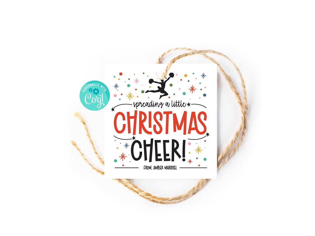 Printable Christmas Cheer Gift Tag: Editable Festive Design (digital ...
