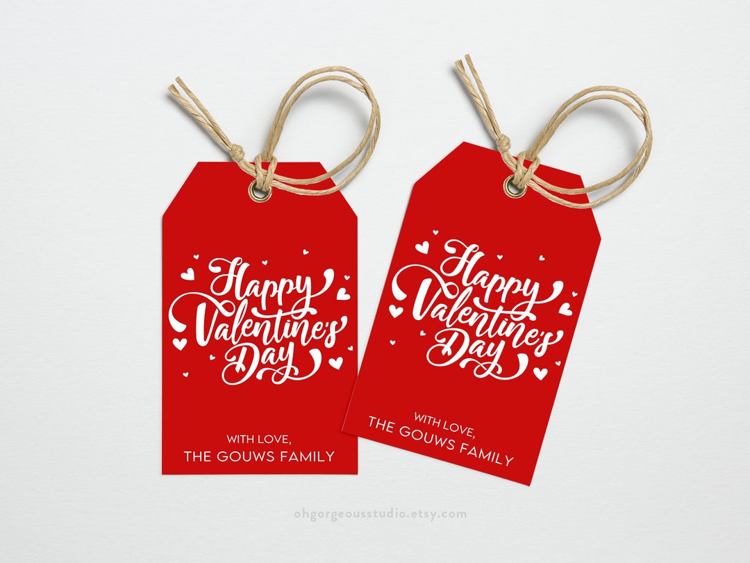 Printable Valentine's Day Gift Tag | Editable Label (digital Download ...