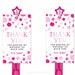 Pink Thank You Tags Birthday Party Printable, Pink Ombre Editable ...