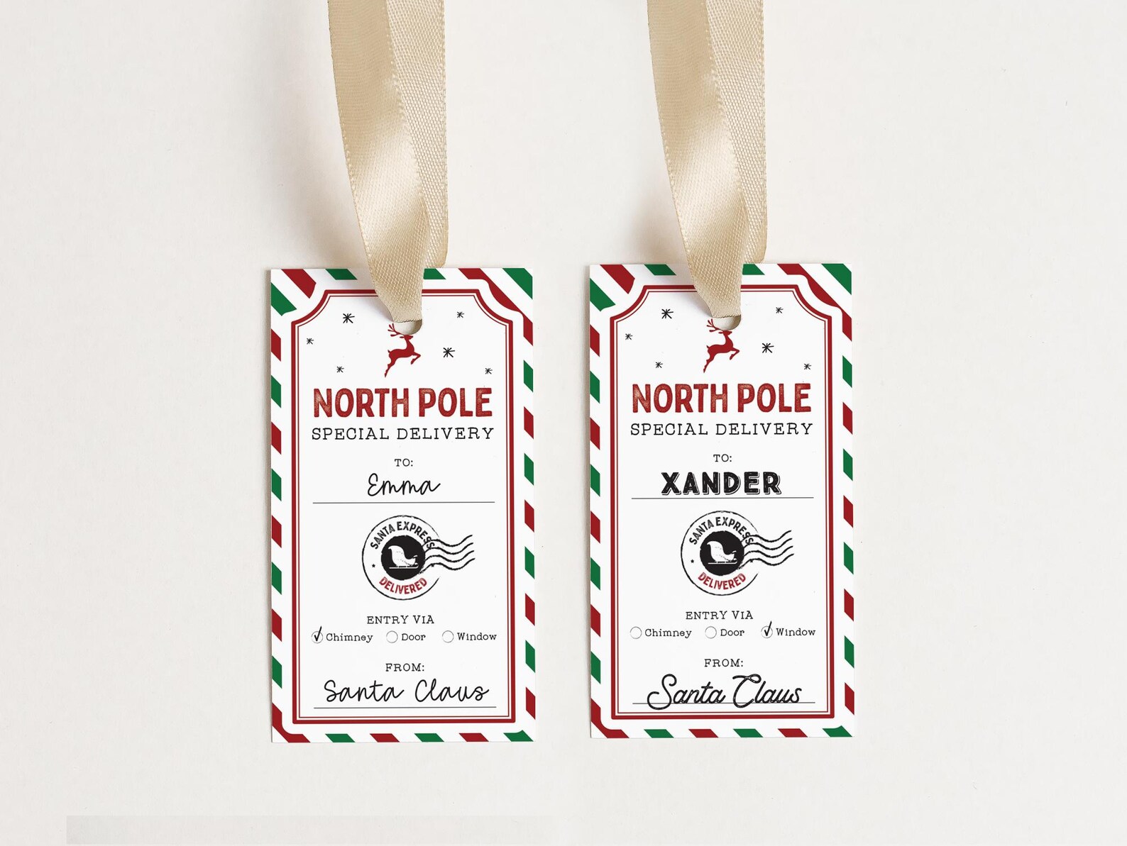 Printable North Pole Special Delivery Tag Template Editable Santa Gift ...