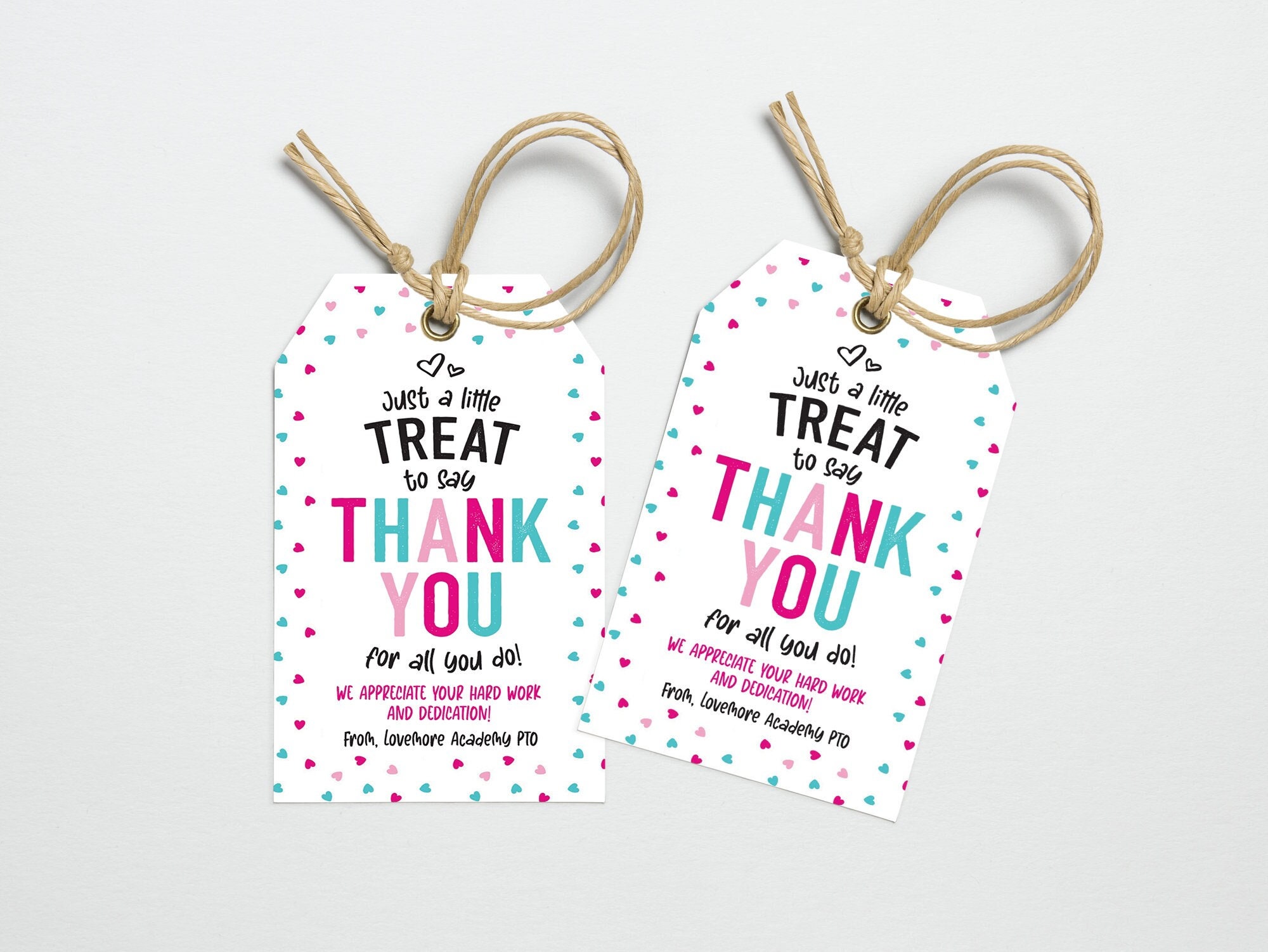 Printable Thank You Gift Tag Editable Gift Tag for Employee ...