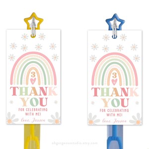 Boho Daisy Birthday Tag | Editable Hang Tag, Printable Gift Tag, Party ...