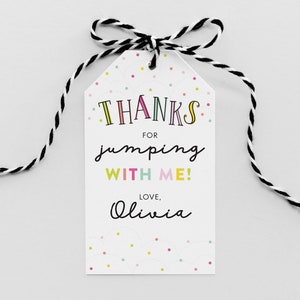 Jump Party Thank You Tag | Editable Party Favor Tags, Printable ...