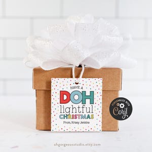 Printable DOH Lightful Christmas Playdough Gift Tag | Christmas Holiday ...