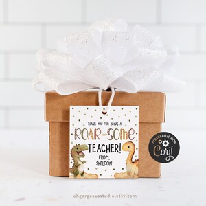 Dino Teacher Appreciation Week Tags | Printable ROAR Summer Thank You ...