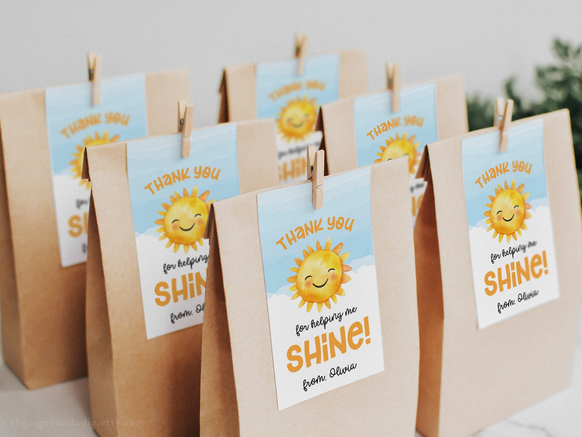 End of School Year Gift Tags: Thank You Teacher, Summer Sun (digital ...