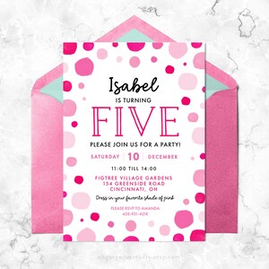 Pink Birthday Invitation | Ombre Party Invite for Any Age, Editable ...