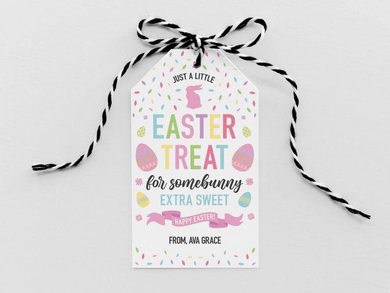 Personalized Easter Treat Tag Printable (corjl Editable, PDF) - Etsy