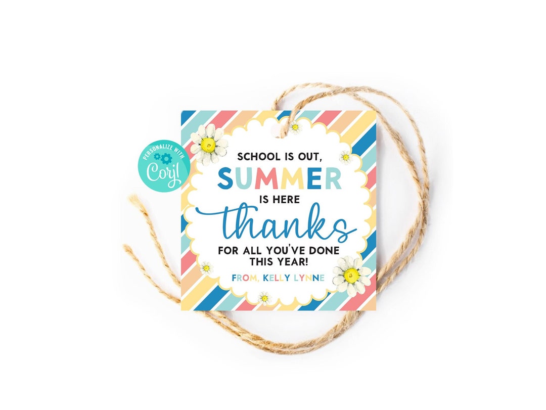 Teacher Appreciation Gift Tag | Summer Break Thanks for All You Do ...