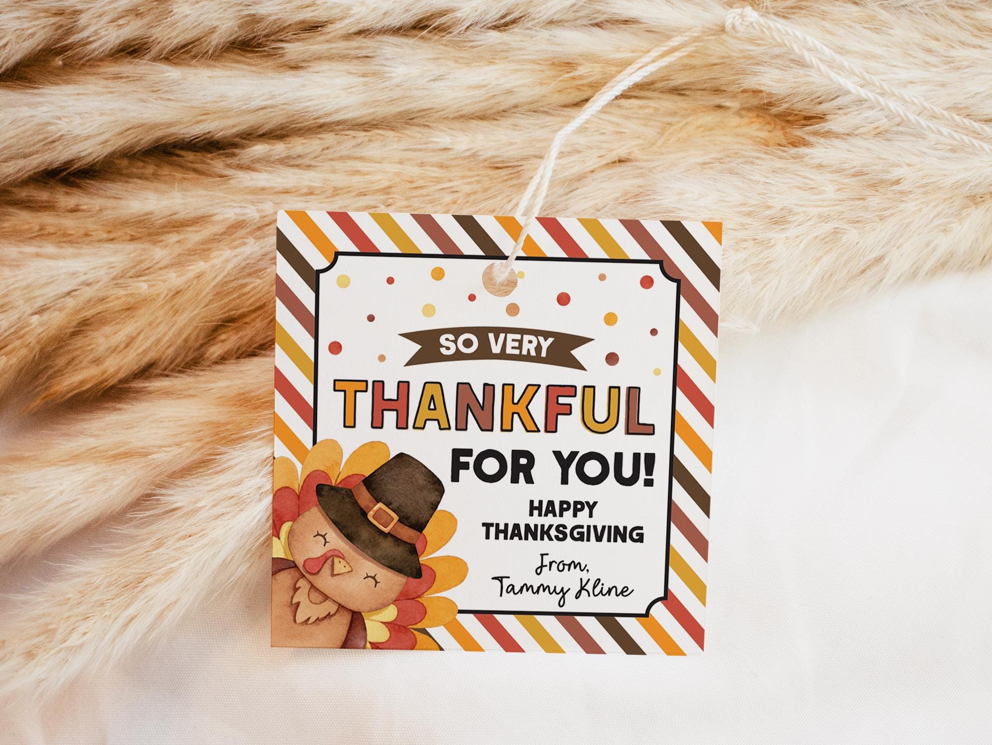 Editable Thanksgiving Turkey Gift Tag, Teacher Appreciation (digital ...