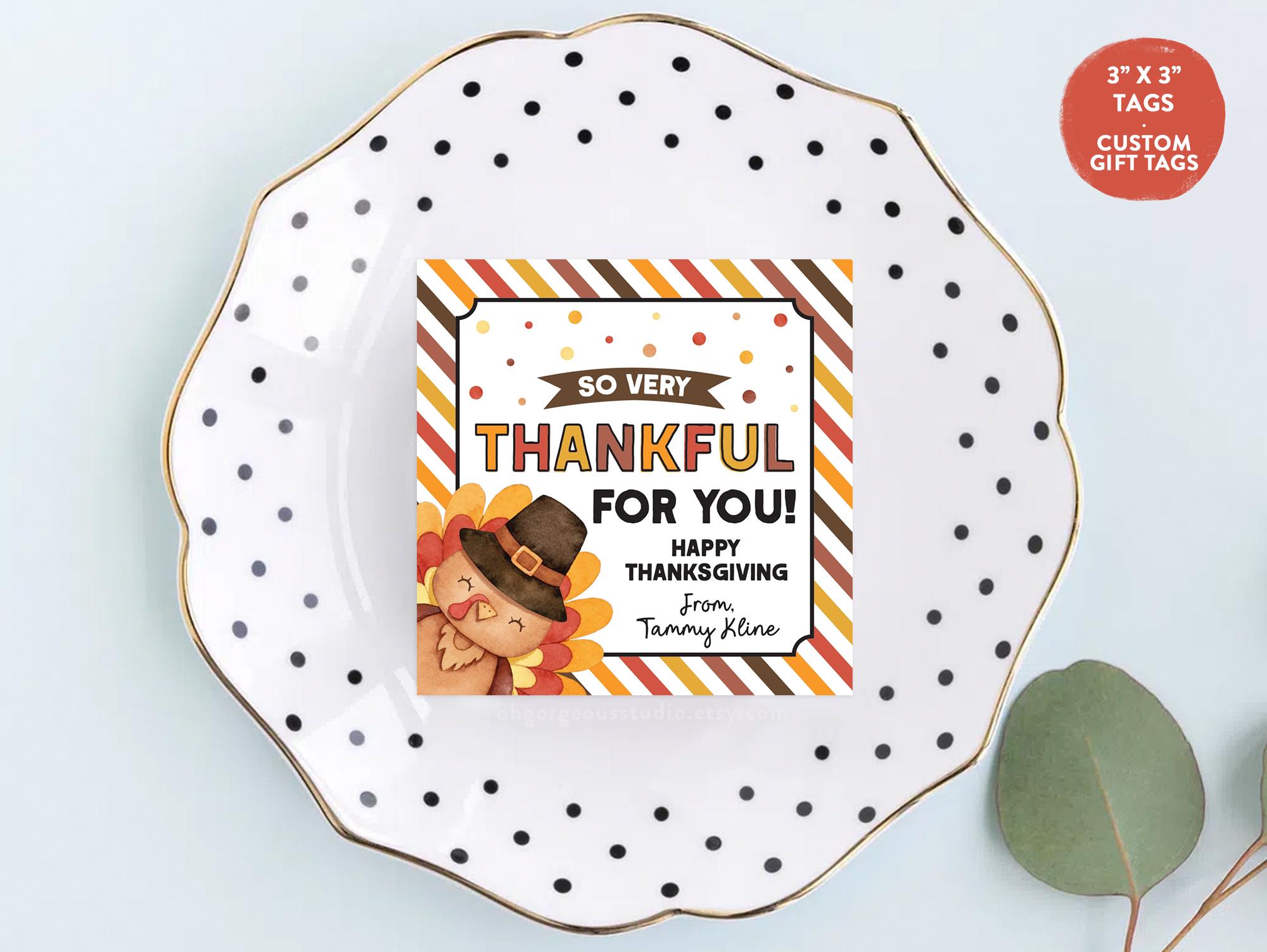 Editable Thanksgiving Turkey Gift Tag, Teacher Appreciation (digital ...