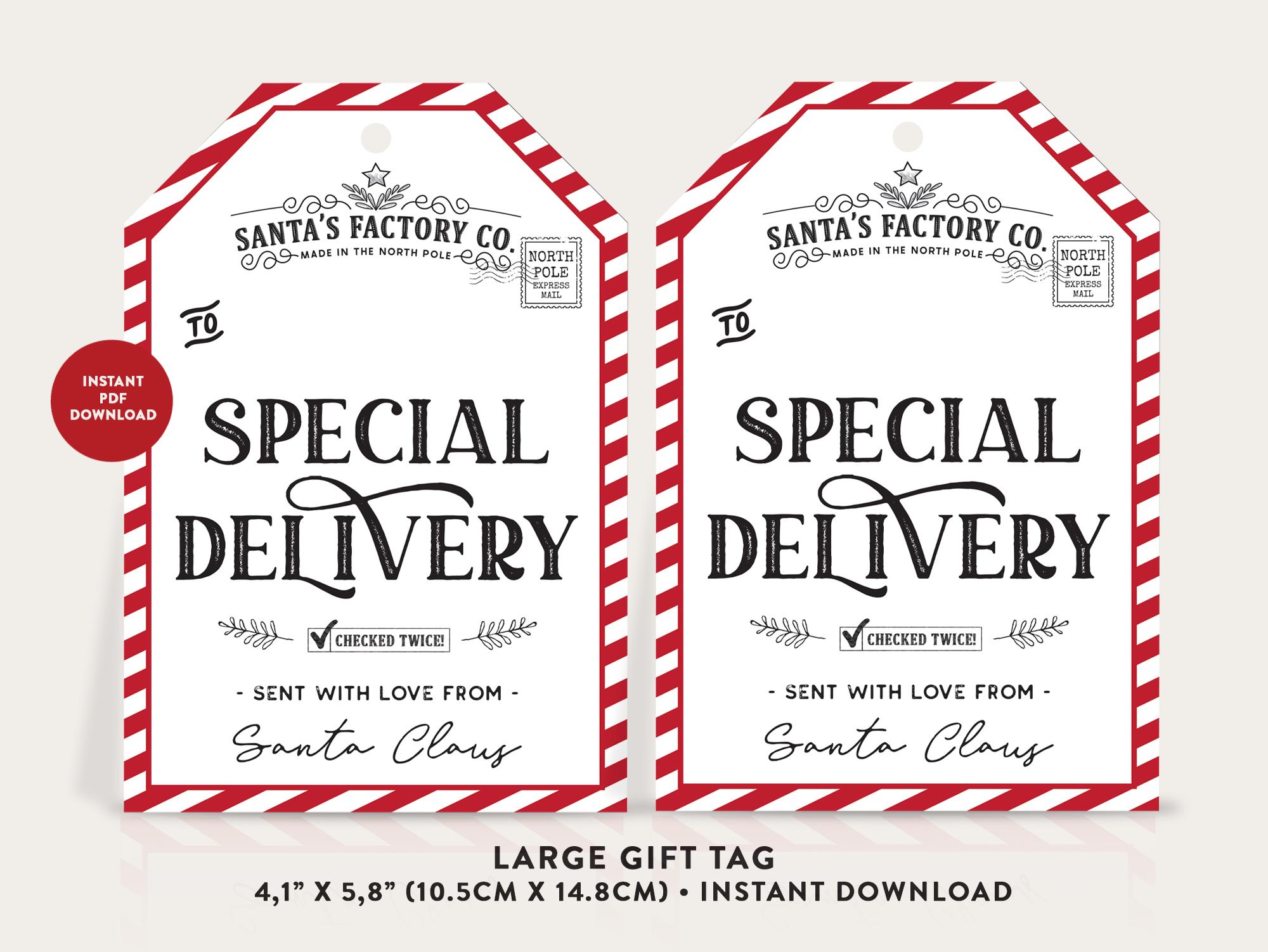 Special Delivery From Santa Gift Tag Printable (PDF) - Etsy