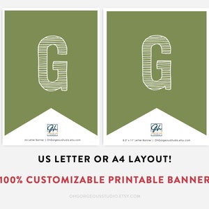 Editable Letter Banner Template: DIY Custom Party Banner (digital ...