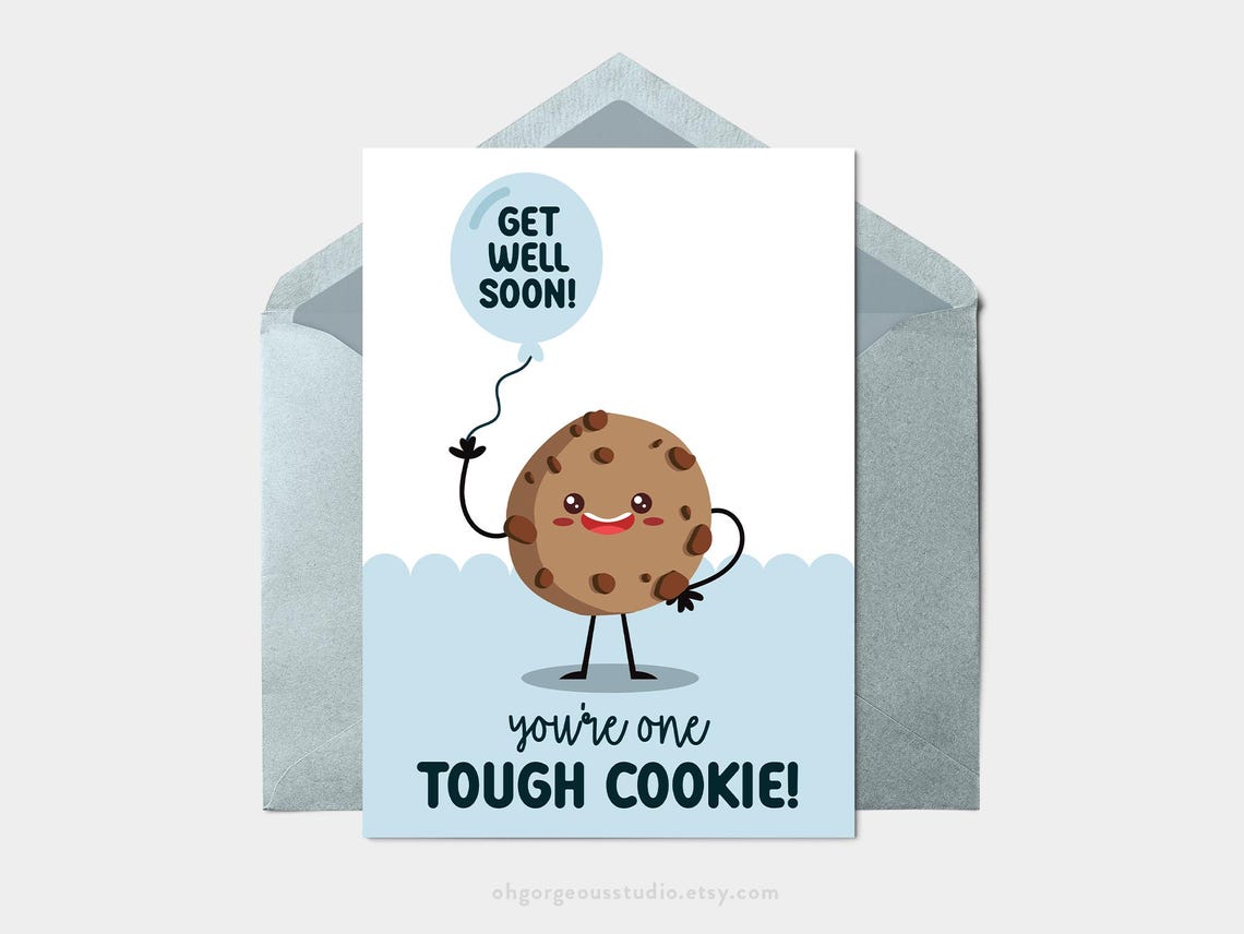 Cookie Get Well Card | Speedy Recovery Gift (digital Download - Etsy UK