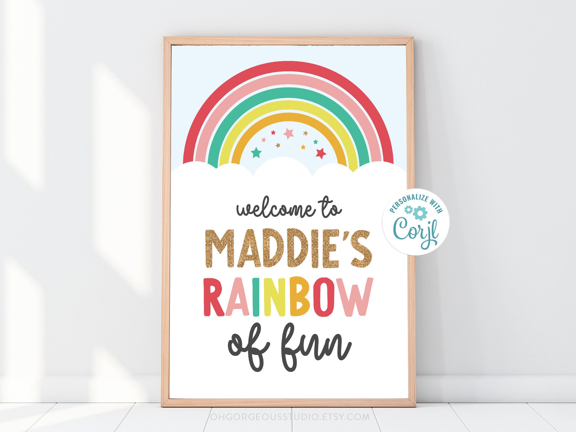 Rainbow Printable Sign Rainbows of Fun Sign, Custom Rainbow Printable ...