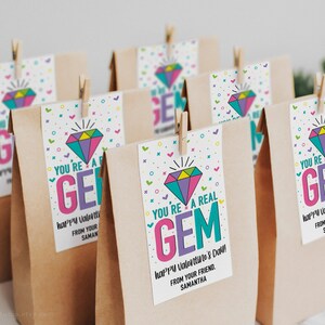 Printable You're A Real Gem Valentine's Day Tag | Editable Tag Kids ...