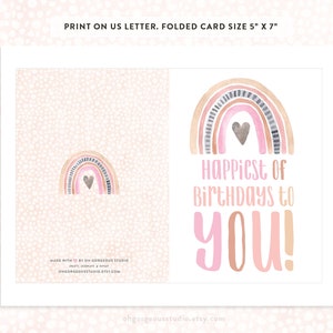 Rainbow Printable Birthday Invitation | Pink Blush Boho Rainbow ...